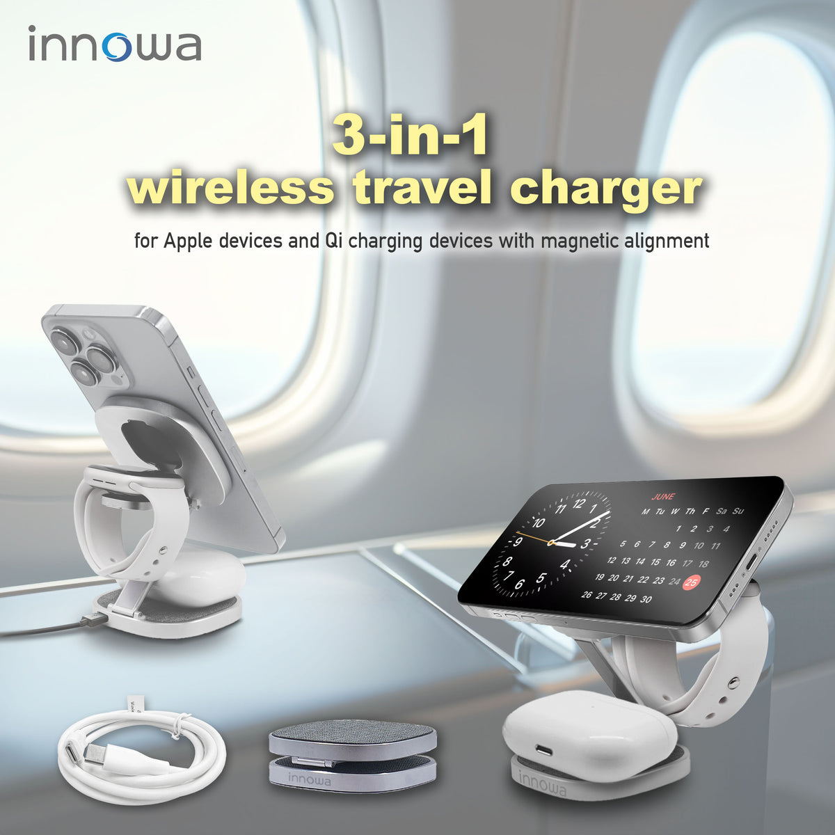 3-in-1 Wireless Travel Charger (no AC Adapter) – innowa Global